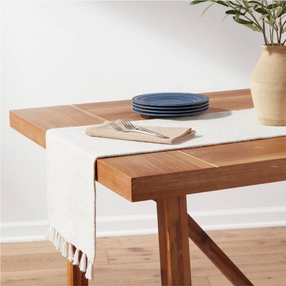 Threshold | Dining | Threshold Nwt Cotton Textured Table Runner White ...